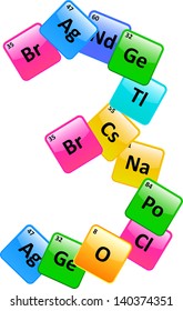 Periodic Table Elements Number 3 Stock Vector (Royalty Free) 140374351 ...