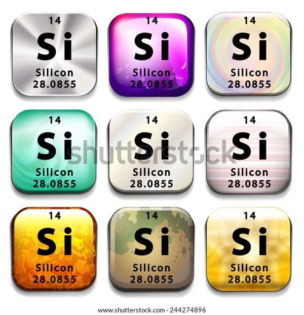 Periodic Table Showing Silicon On White Stock Vector (Royalty Free ...