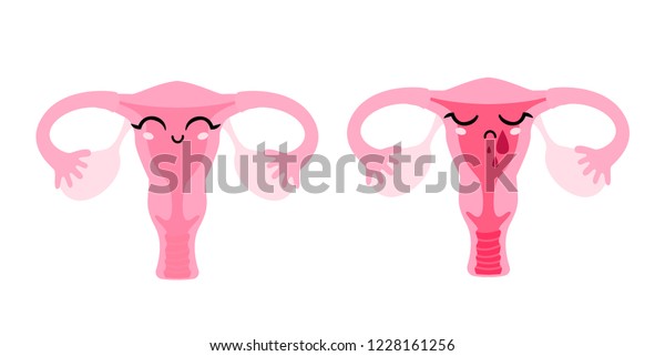 Periods Menstruation Flat Vector Illustration Uterus Stock Vector ...