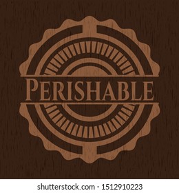 Perishable Wooden Emblem Retro Vector Illustration Stock Vector ...