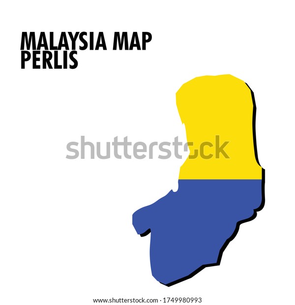 Perlis State Map Malaysia Country Black Stock Vector (Royalty Free ...