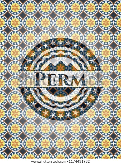 Perm Arabic Badge Background Arabesque Decoration Stock Vector (Royalty ...