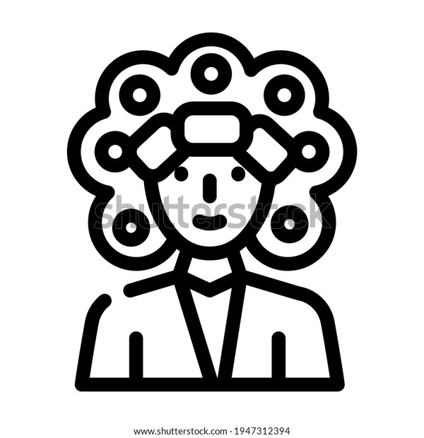 Perm Hair Line Icon Vector Perm Stock Vector (Royalty Free) 1947312394 ...