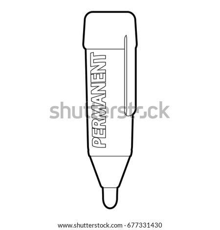 Permanent Marker Icon Outline Illustration Permanent เวกเตอร์สต็อก ...