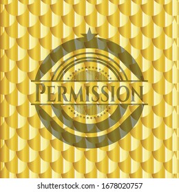 Permission Golden Badge Scales Pattern Vector Stock Vector (Royalty ...
