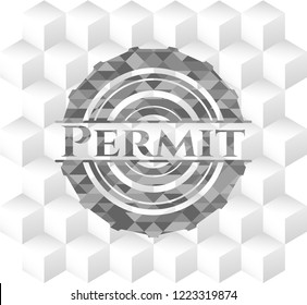 Permit Grey Emblem Cube White Background Stock Vector (Royalty Free ...