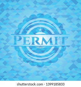 Permit Light Blue Emblem Triangle Mosaic Stock Vector (Royalty Free ...