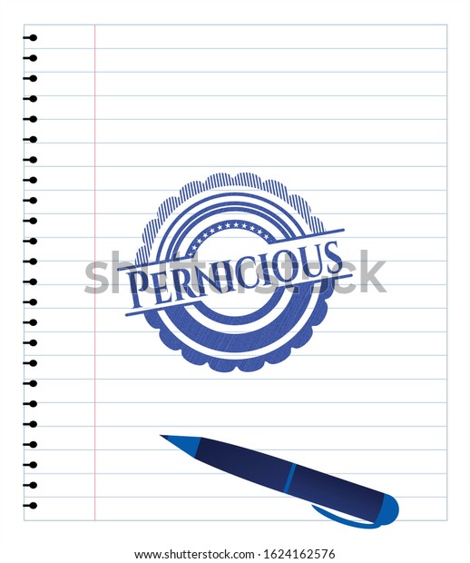 Pernicious Pen Draw Blue Ink Vector: vector de stock (libre de regalías ...