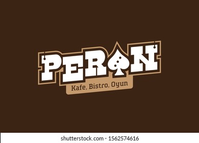 Peron Logo Design Game Coffe Sallon Stock Vector (Royalty Free ...