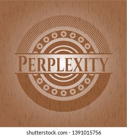 Perplexity Badge Wooden Background Stock Vector (Royalty Free ...