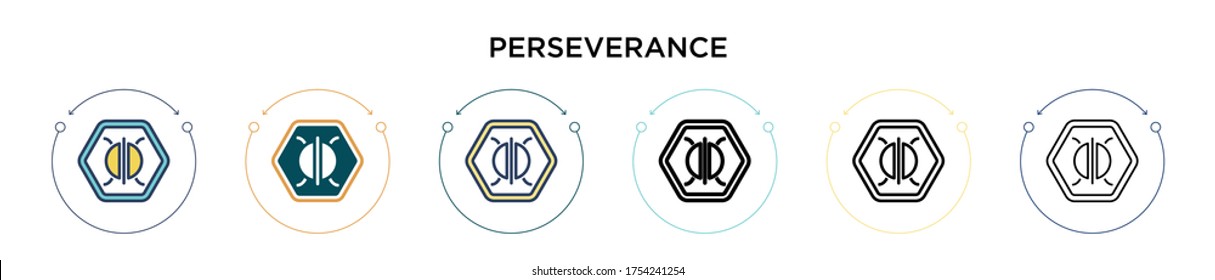 Perseverance Icon Filled Thin Line Outline Stock Vector (Royalty Free ...