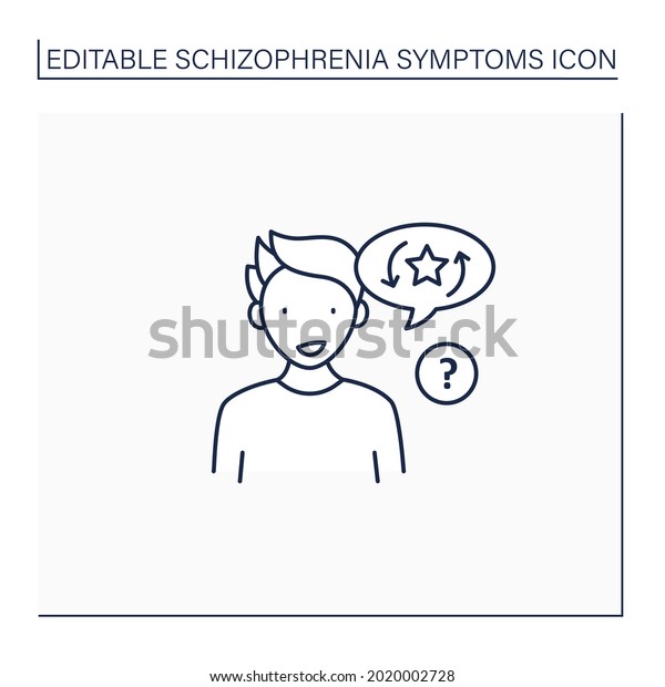 Perseveration Line Icon Words Sentence Repetition Stock Vector (Royalty ...