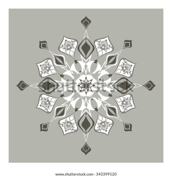 Persian Design Flower Decoration Vector Stock Vector (Royalty Free ...
