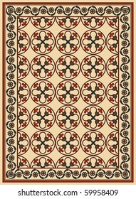 Persian Detailed Vector Carpet Stock Vector (Royalty Free) 59958409