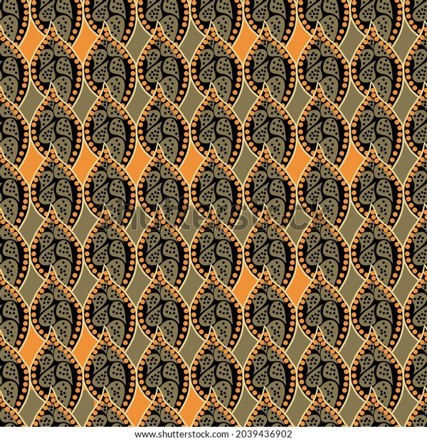 Persian Mustard Pattern Fabric Textiles Fashion Stock Vector (Royalty ...