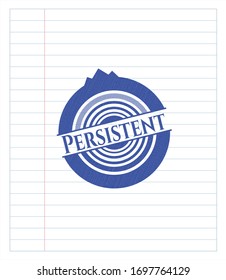 Persistent Pen Strokes Emblem Blue Ink Stock Vector (Royalty Free ...