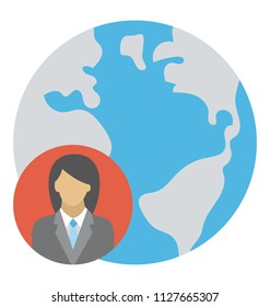 Person Avatar Globe Representing Concept Global Stock Vector (Royalty ...