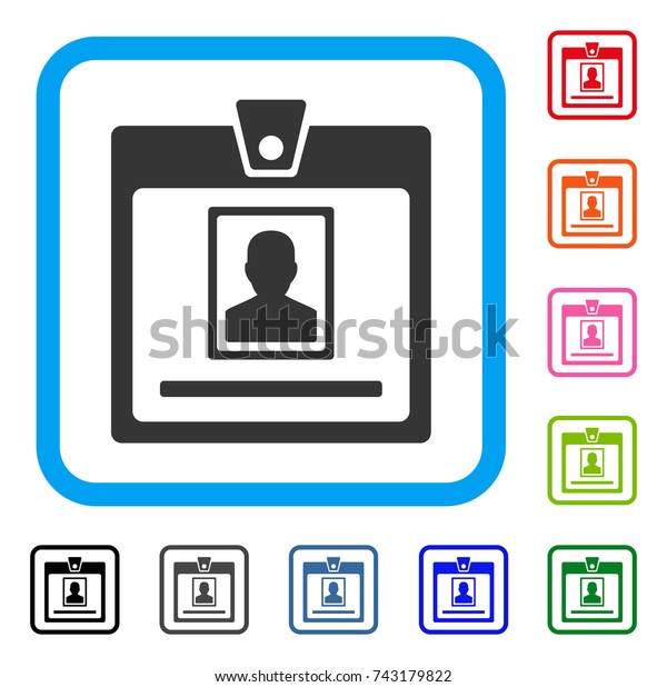 Person Badge Icon Flat Grey Pictogram Stock Vector (Royalty Free ...