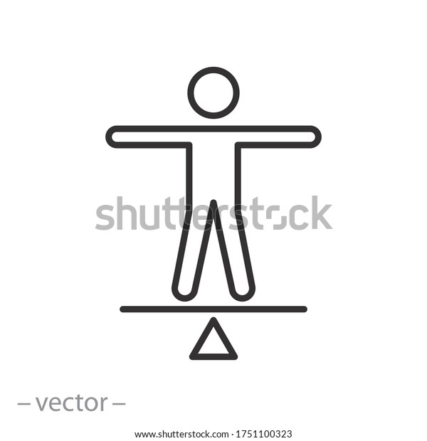icono de equilibrio de persona, equilibrio de estabilidad, calma social ...