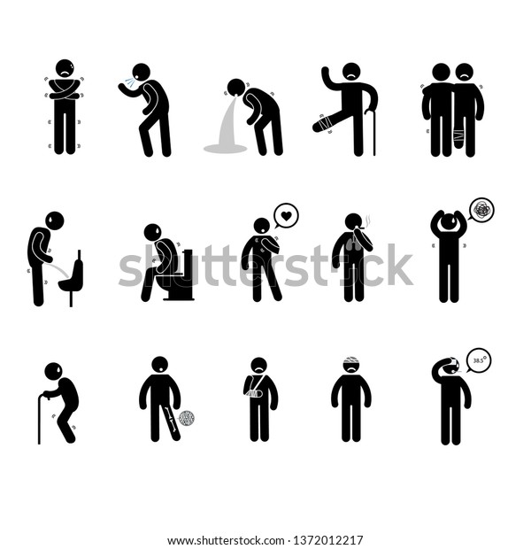 Person Basic Body Language Pictogram Symptom Stock Vector (Royalty Free ...