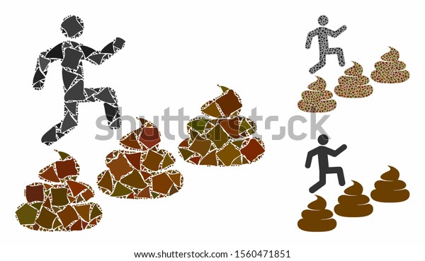 Person Climbing Shit Levels Composition Irregular Stock Vector (Royalty ...