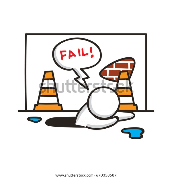 Person Falling Into Hole Street Failure Stock Vector (Royalty Free ...