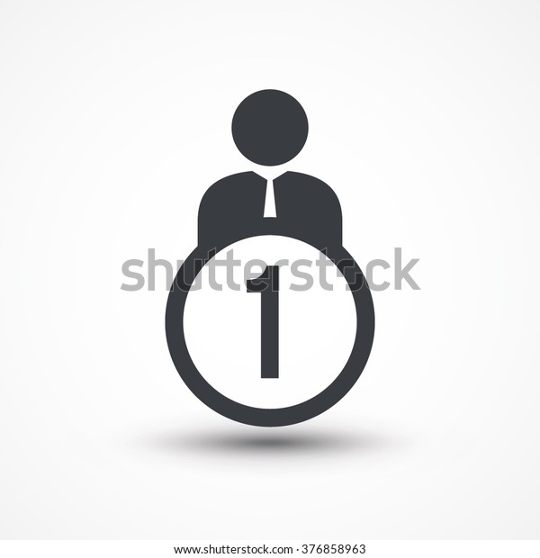 Person Flat Icon Number 1 Stock Vector (Royalty Free) 376858963