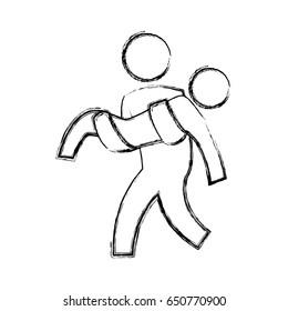Stick Figure Moving Family Stock Vector (Royalty Free) 1123629104