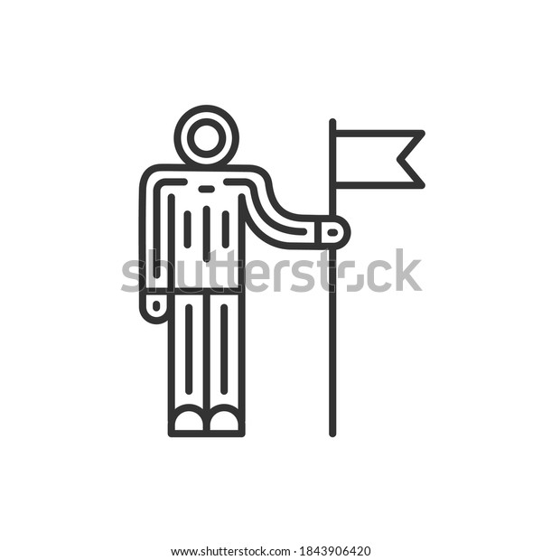 Person Holding Flag Hand Vector Black Stock Vector (Royalty Free ...