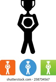 Person Holding Trophy Icon Stock Vector (Royalty Free) 258734567 ...