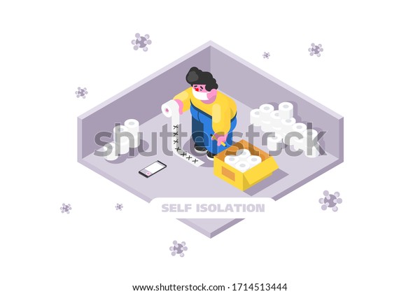 Person Home Feeling Safe Protected Vector Stock Vector (Royalty Free ...