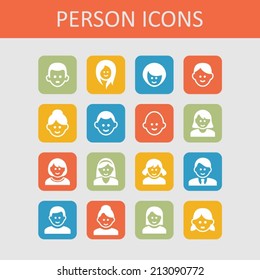 Person Icon Set Stock Vector (Royalty Free) 213090772