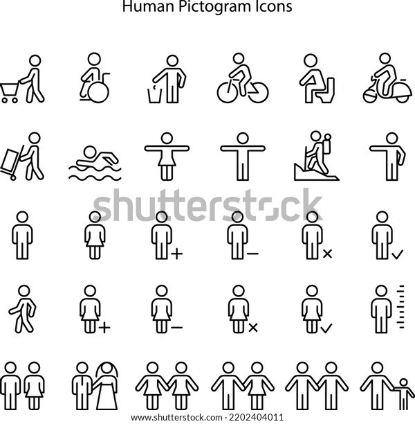 Person Icon Set Person Icon Sign Stock Vector (Royalty Free) 2202404011 ...