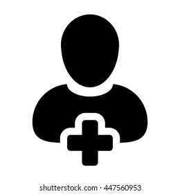 Person Icon Vector Plus Symbol Add Stock Vector (Royalty Free ...