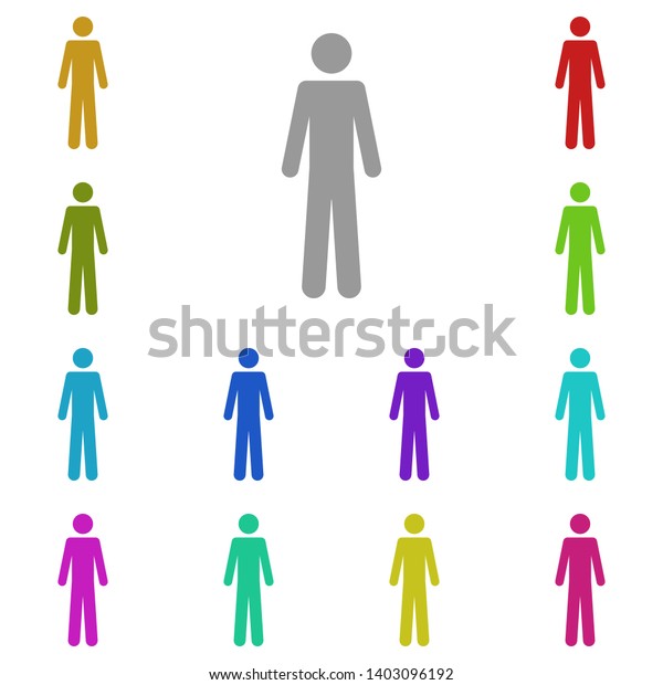 Person Multi Color Icon Simple Glyph Stock Vector (Royalty Free ...