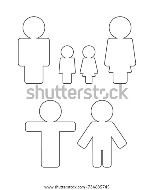 Person Outline Icon Set Stock Vector (Royalty Free) 734685745 ...