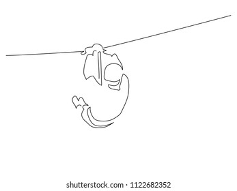 Person Practicing Zip Line Line Drawing Stock Vector (Royalty Free ...