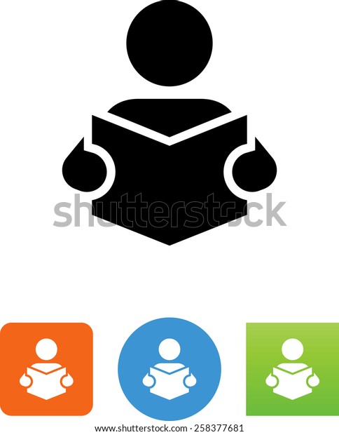 Person Reading Book Icon Stock Vector (Royalty Free) 258377681