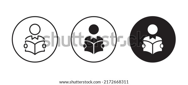 Person Reading Book Icon Read Icon Stock Vector (Royalty Free ...