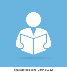 Person Reading Book Vector Symbol Stock Vector (Royalty Free) 360481112 ...