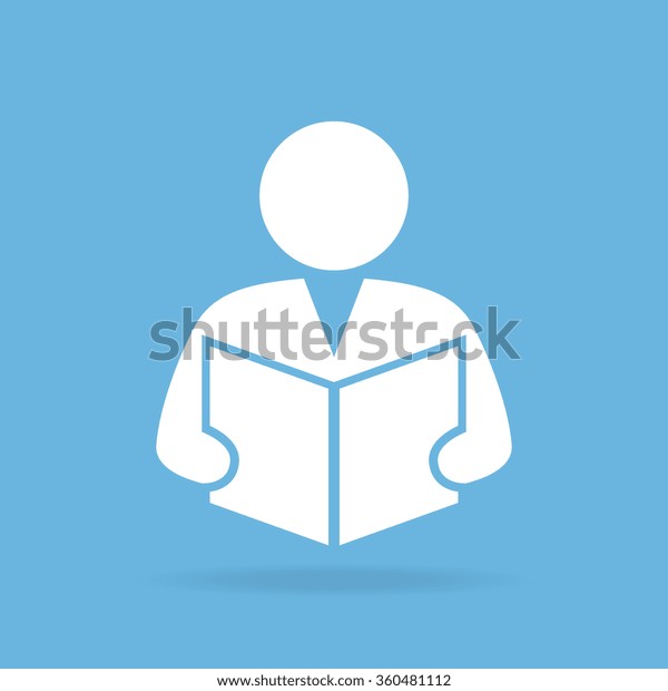 Person Reading Book Vector Symbol Stock Vector (Royalty Free) 360481112 ...