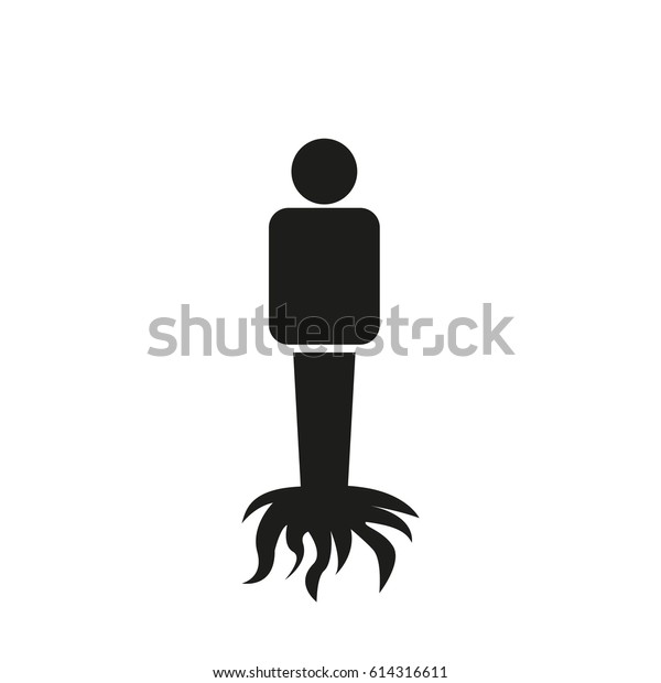 Person Roots Icon Residence Icon Vector Stock Vector (Royalty Free ...
