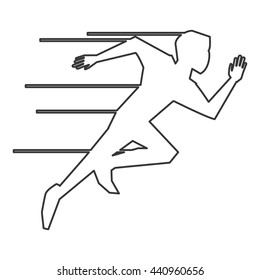 Person Running Outline Stock Vector (Royalty Free) 440960656