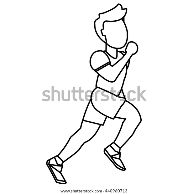 Person Running Outline Stock Vector (Royalty Free) 440960713