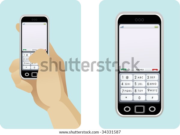 Person Sending Text Message On Nice Stock Vector (Royalty Free) 34331587