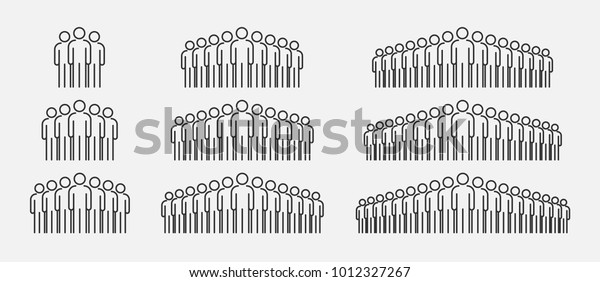 Person Set People Crowd Line Style Stock Vector (Royalty Free ...