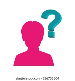 Person Silhouette Question Mark: vector de stock (libre de regalías ...