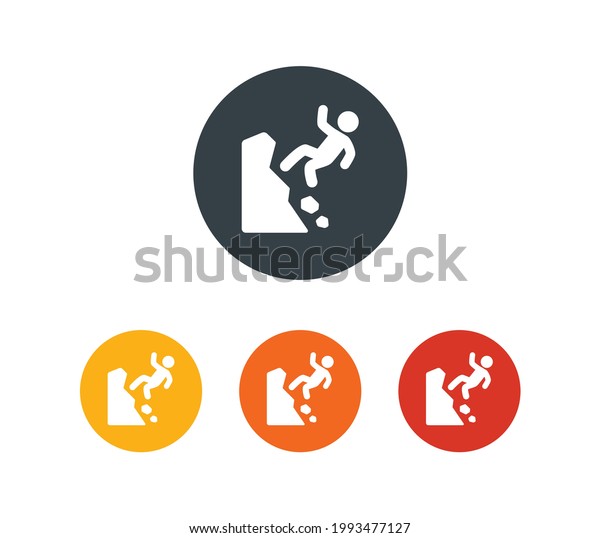 Person Slip Falling Off Cliff Icon Stock Vector (Royalty Free ...