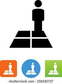 Person Standing On Grid Icon Stock Vector (Royalty Free) 258330737 ...