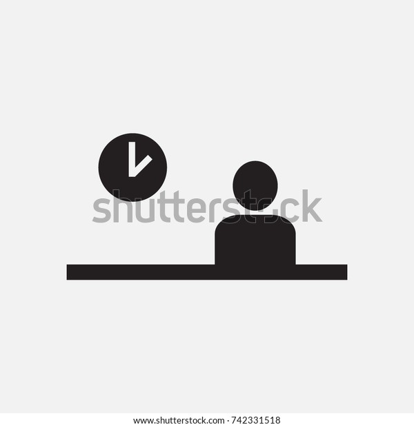 Person Table Time Service Icon Eps10 Stock Vector (Royalty Free ...